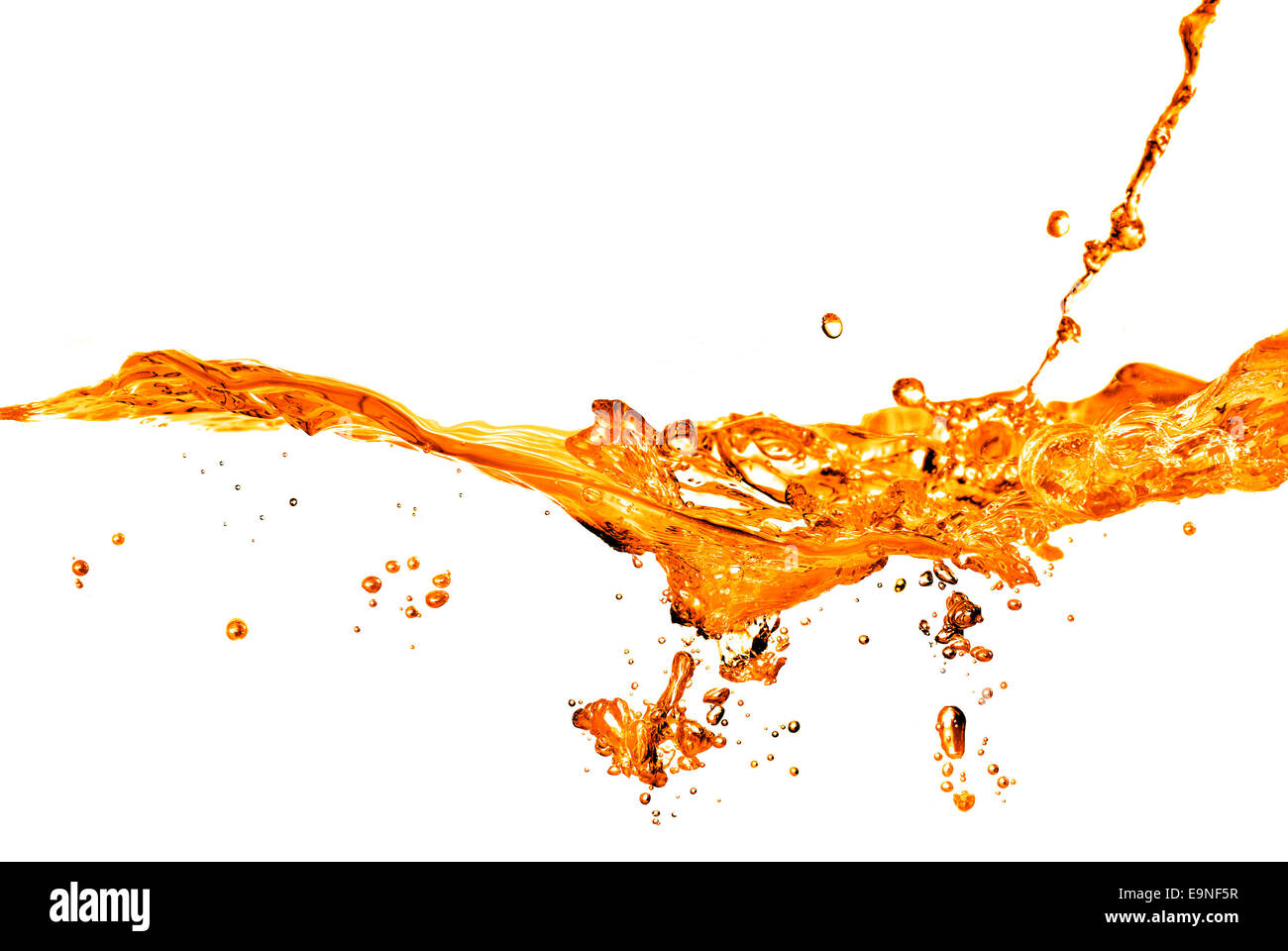 orange water splash isolated on white Stock Photo - Alamy