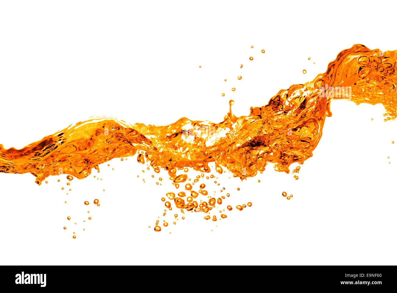 orange water splash isolated on white Stock Photo - Alamy