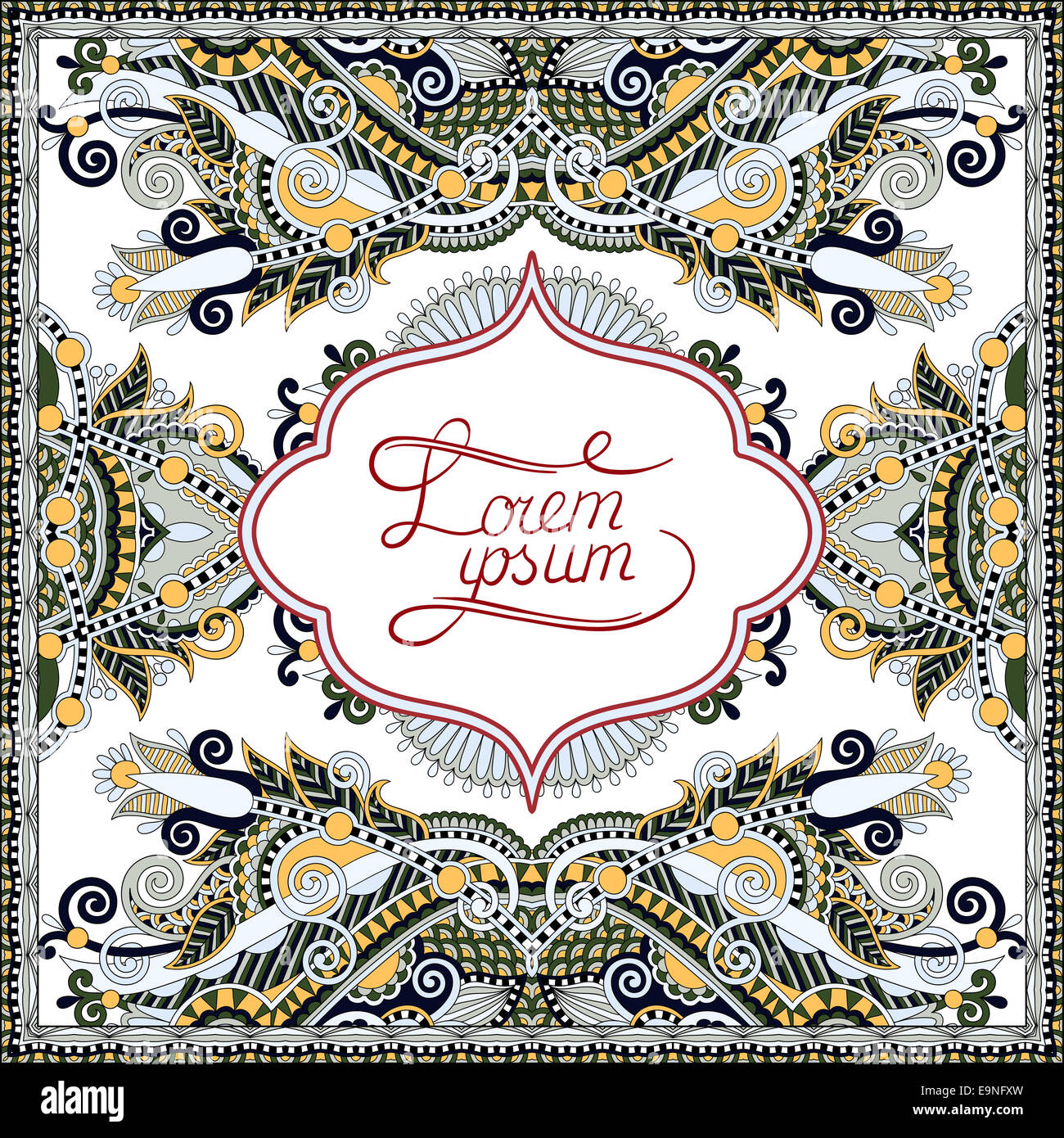 decorative pattern of ukrainian ethnic carpet design with place Stock ...