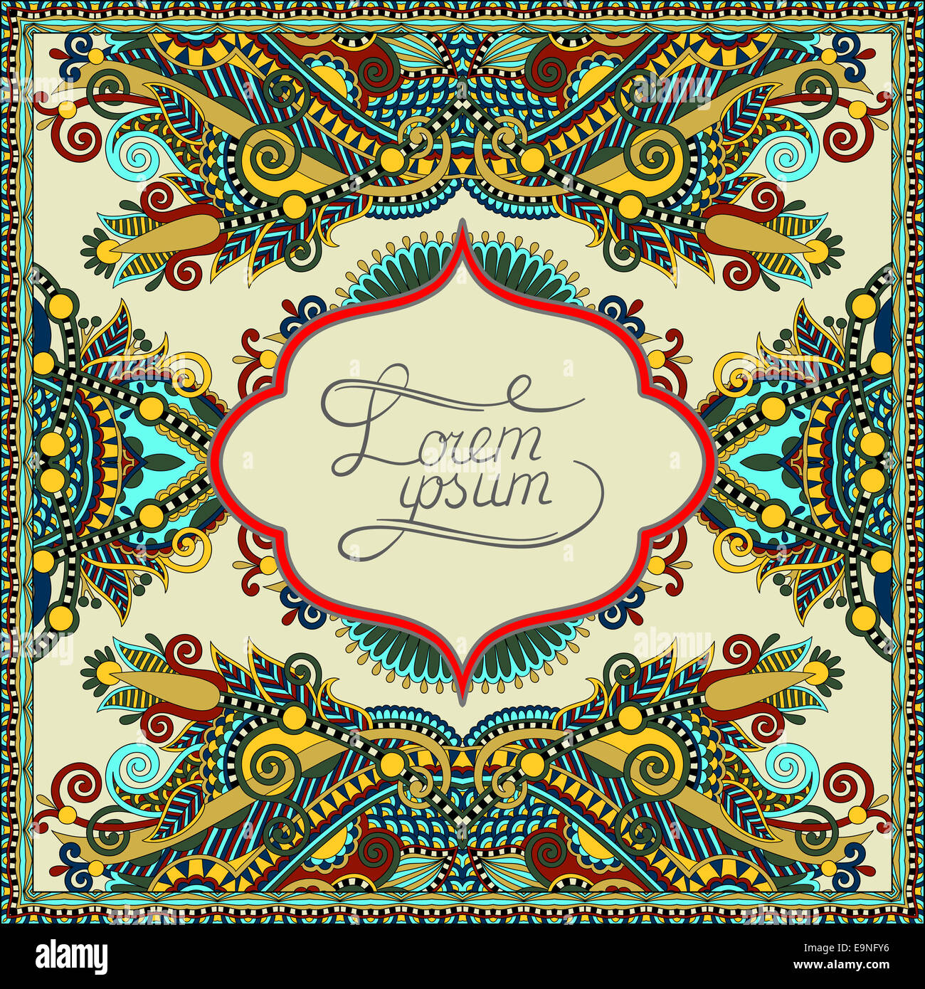 decorative pattern of ukrainian ethnic carpet design with place Stock ...