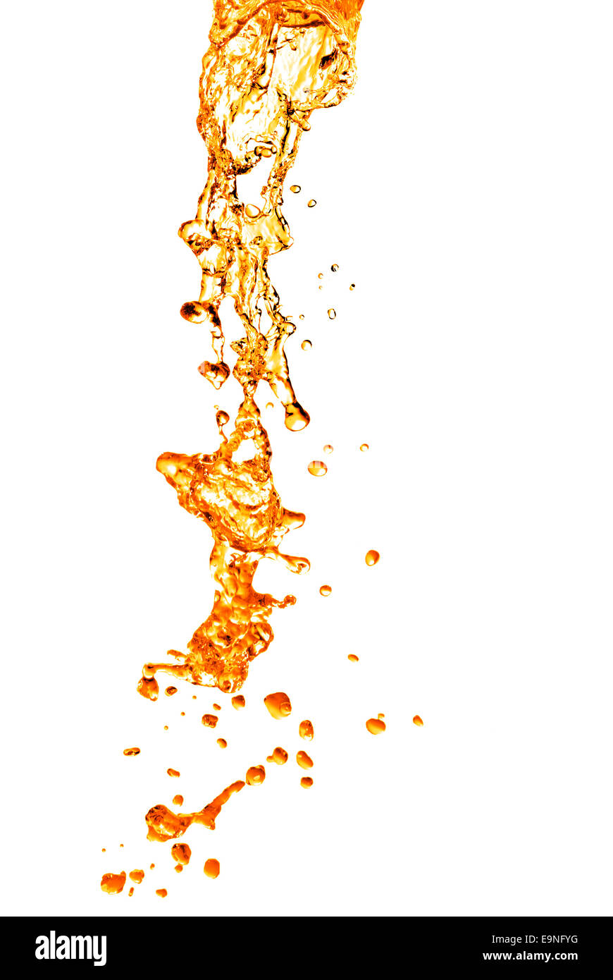 orange water splash isolated on white Stock Photo - Alamy