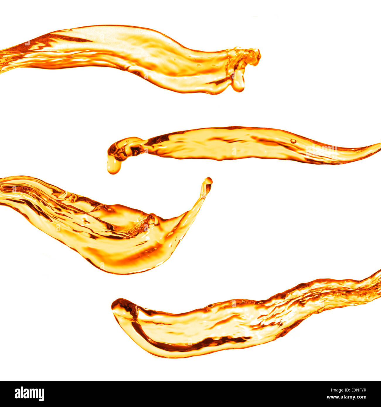 orange water splash isolated on white Stock Photo - Alamy