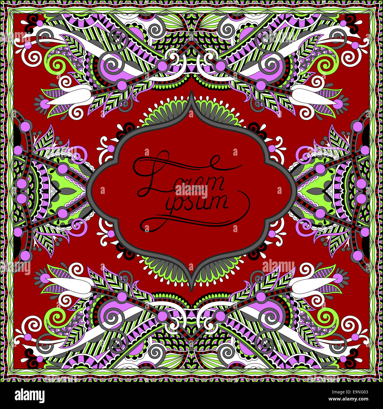 decorative pattern of ukrainian ethnic carpet design with place Stock ...