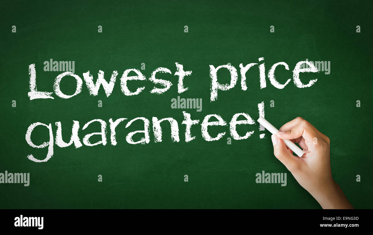 Lowest Price Guarantee Chalk Illustration Stock Photo - Alamy