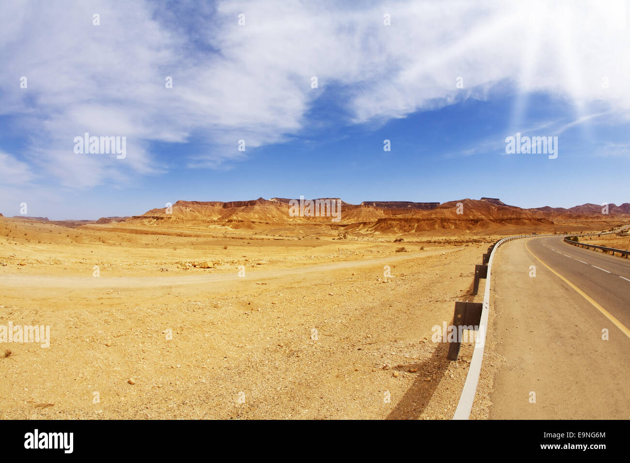 The bright sun shines empty highway Stock Photo - Alamy