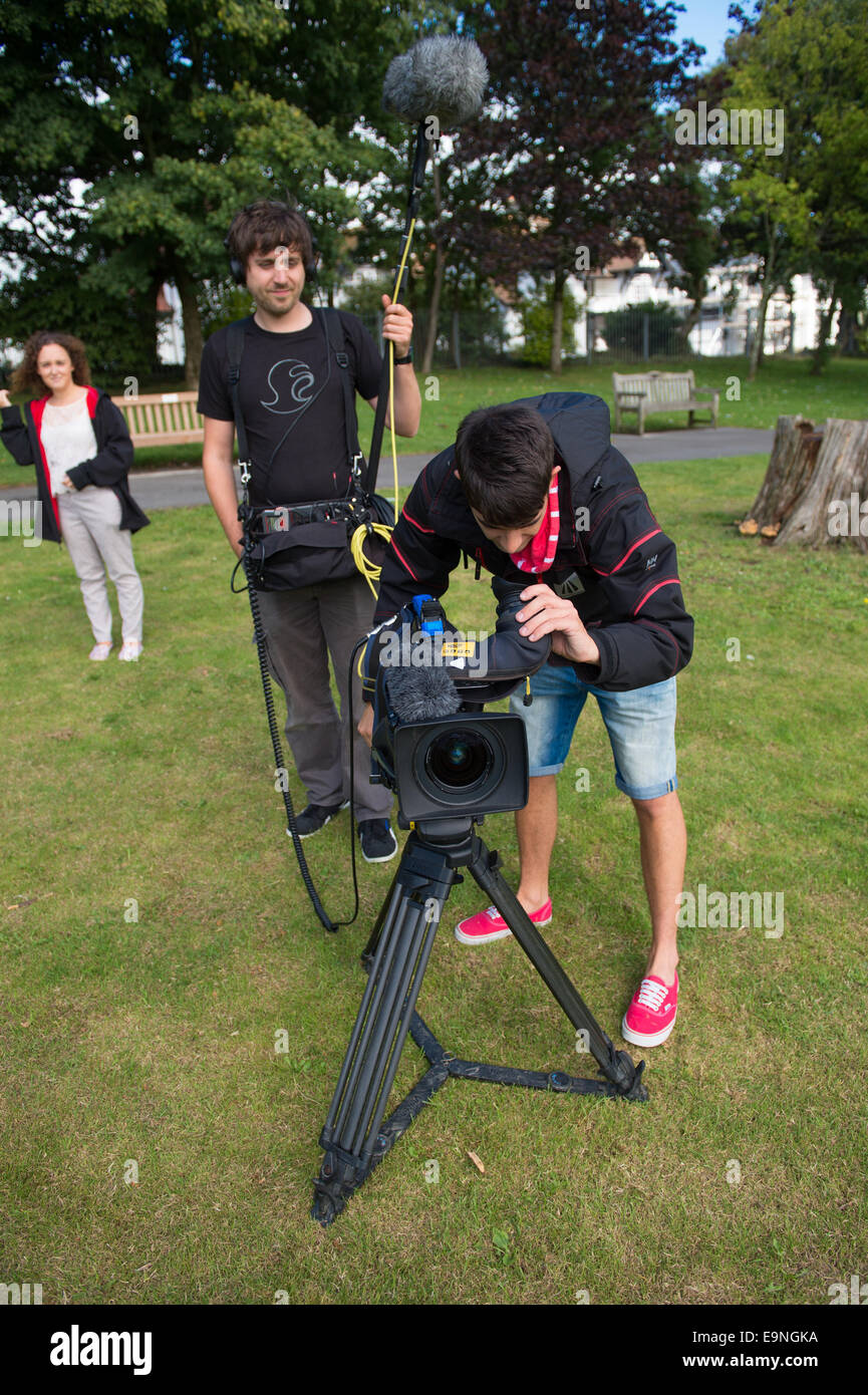 Outside broadcast: A professional video cameraman and sound recordist ...