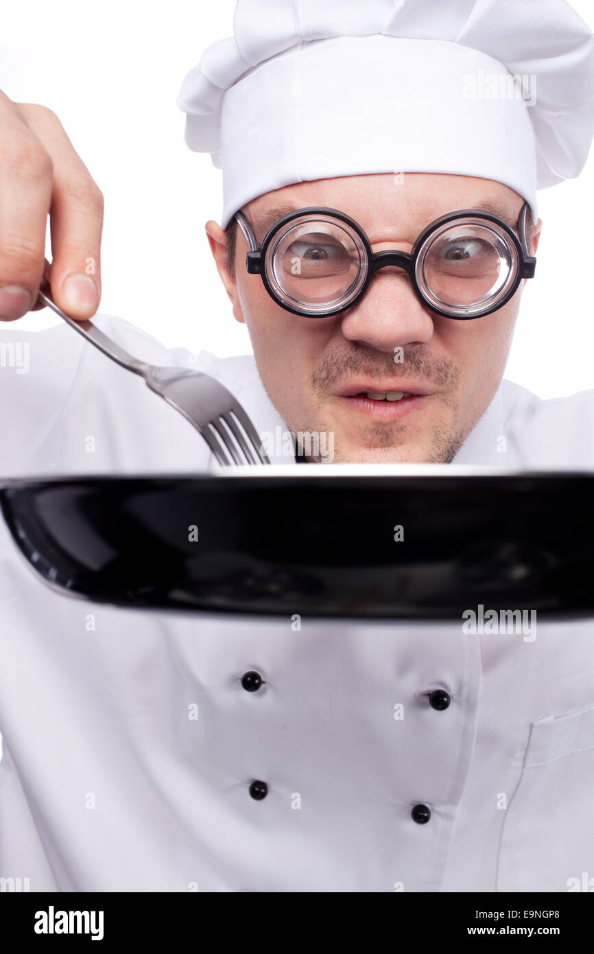 chef holding pan Stock Photo - Alamy
