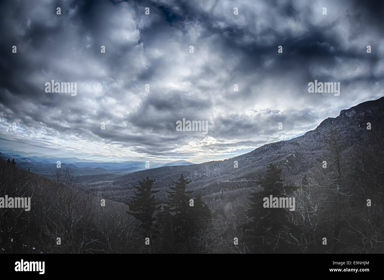 blue ridge parkway winter scenes Stock Photo - Alamy