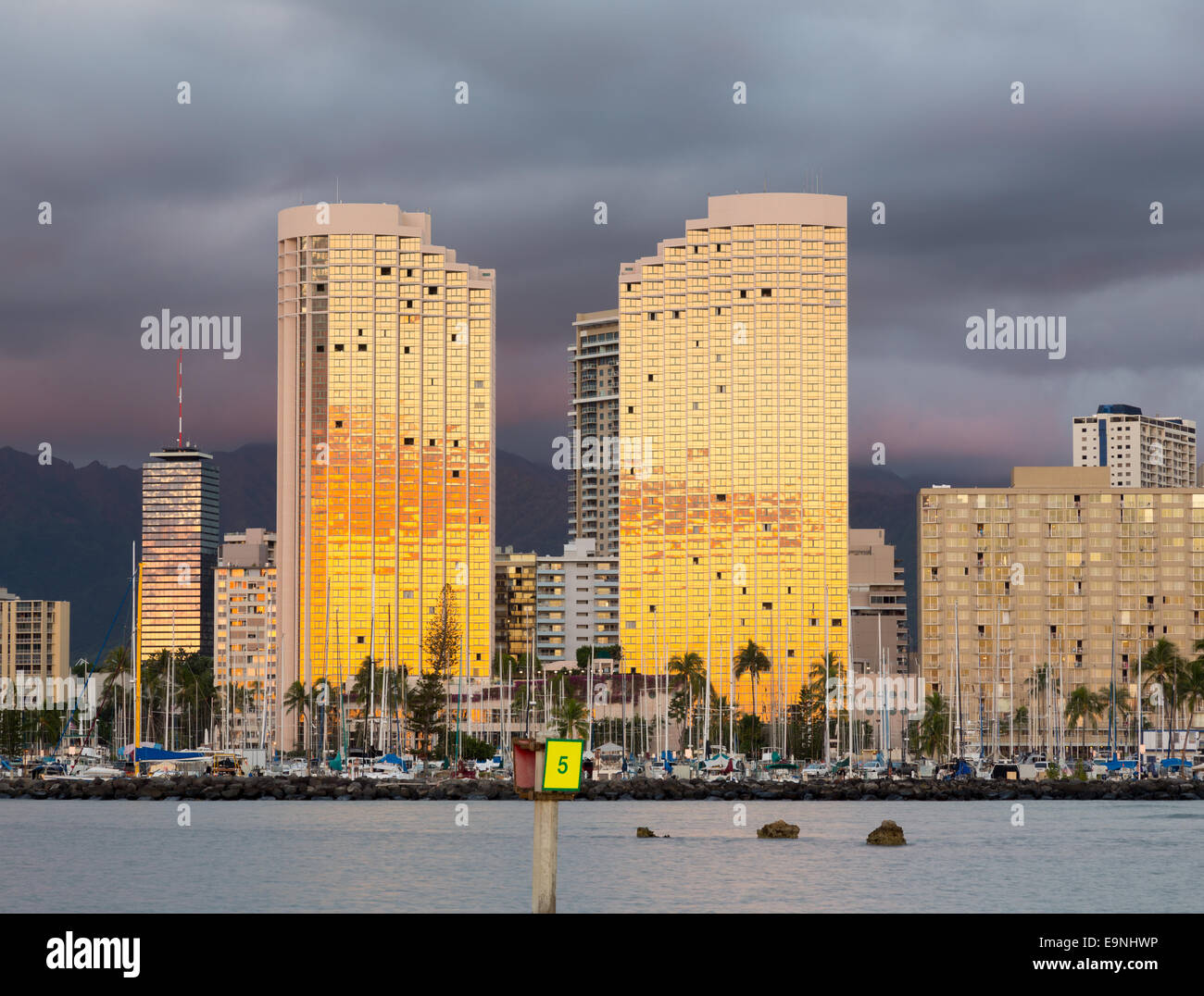 Panorama of Waikiki Honolulu Hawaii Stock Photo - Alamy