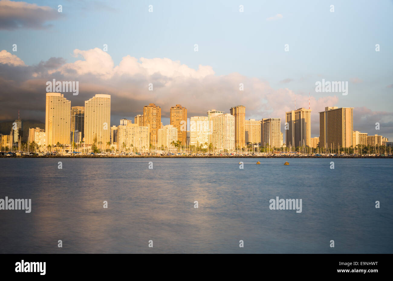Panorama of Waikiki Honolulu Hawaii Stock Photo - Alamy