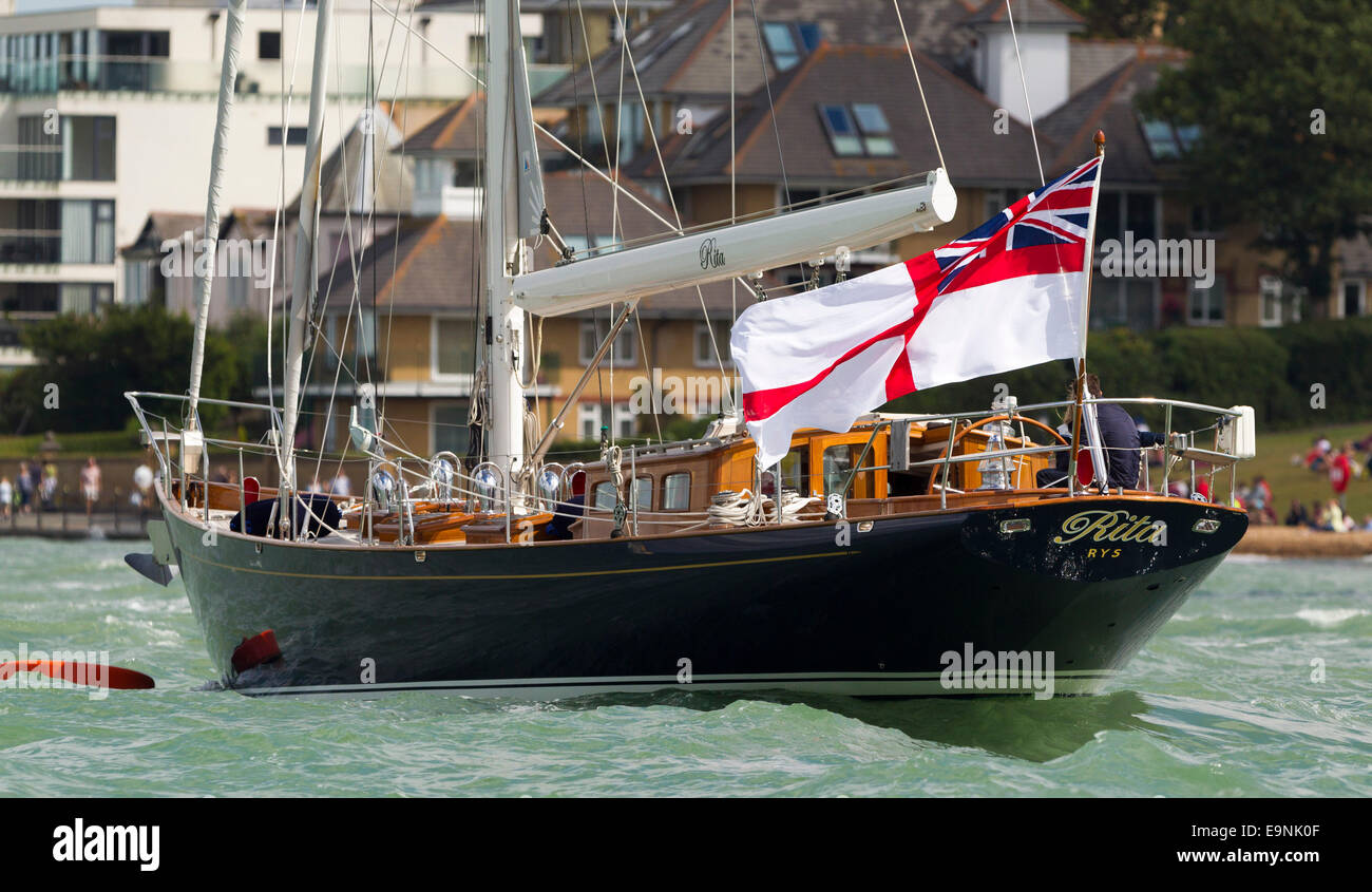 Olympic and America's Cup winning sailor, Sir Ben Ainslie, aboard his ...