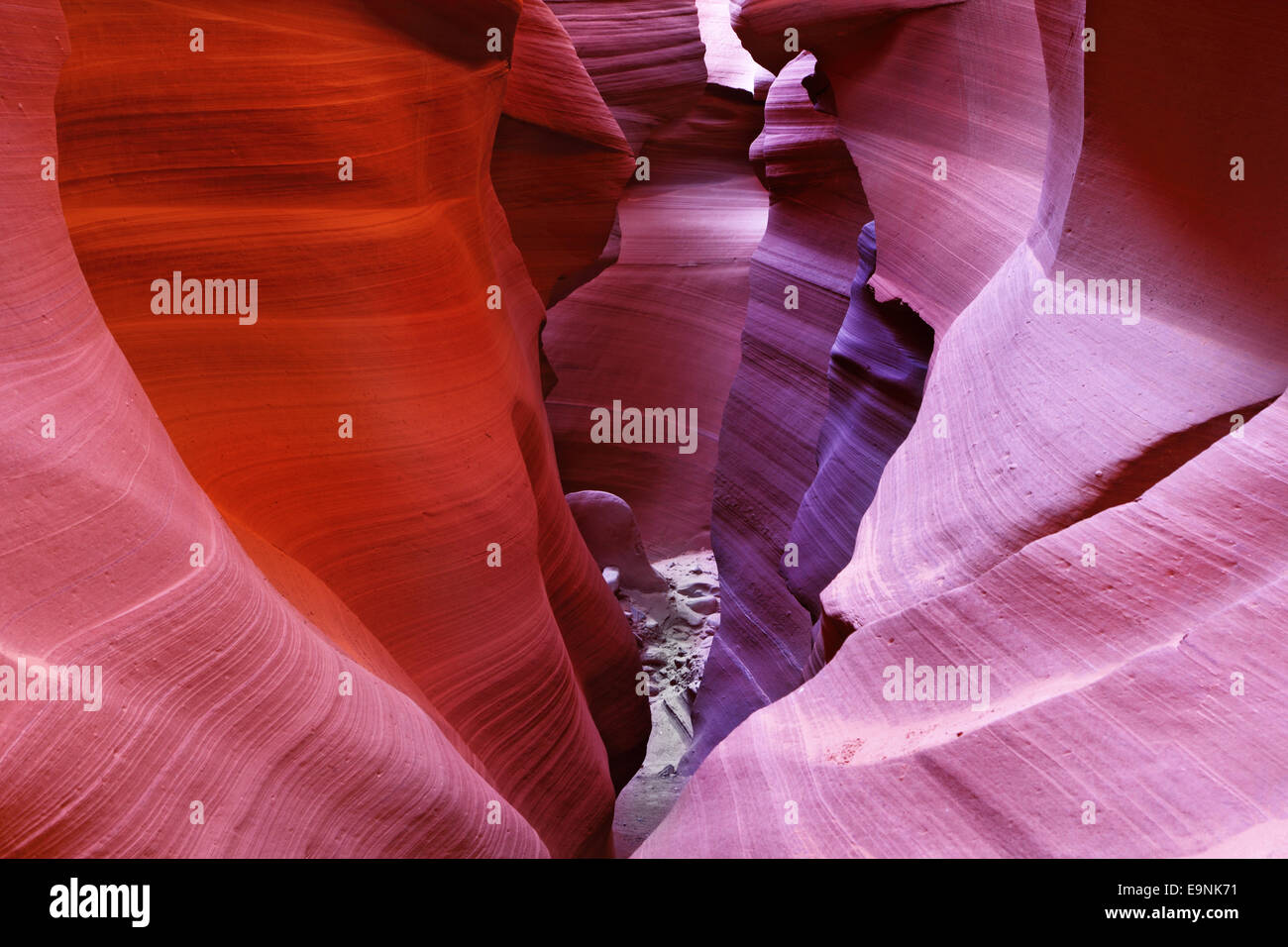 Glowing colorful underground footpath Stock Photo - Alamy