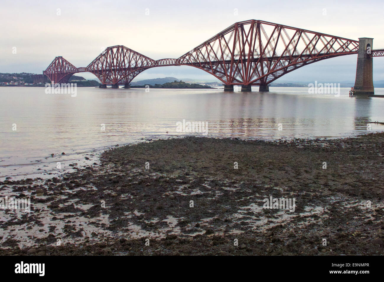 The historic Forth Rail Bridge spanning the Firth of Forth at ...