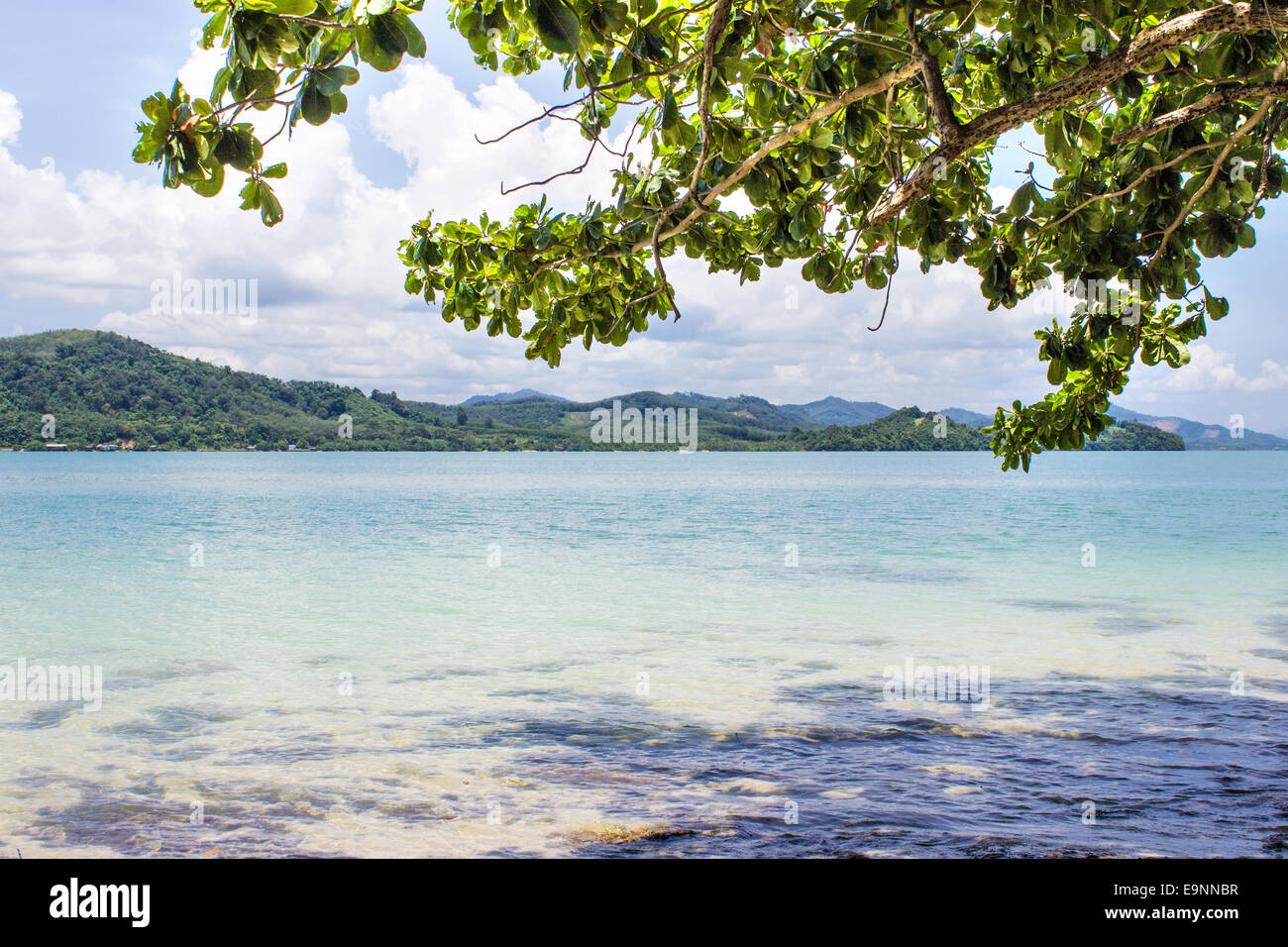 Lonely sea bay with hills Stock Photo - Alamy