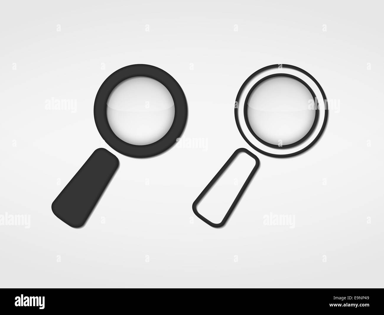 Magnifying glass icons Stock Photo - Alamy