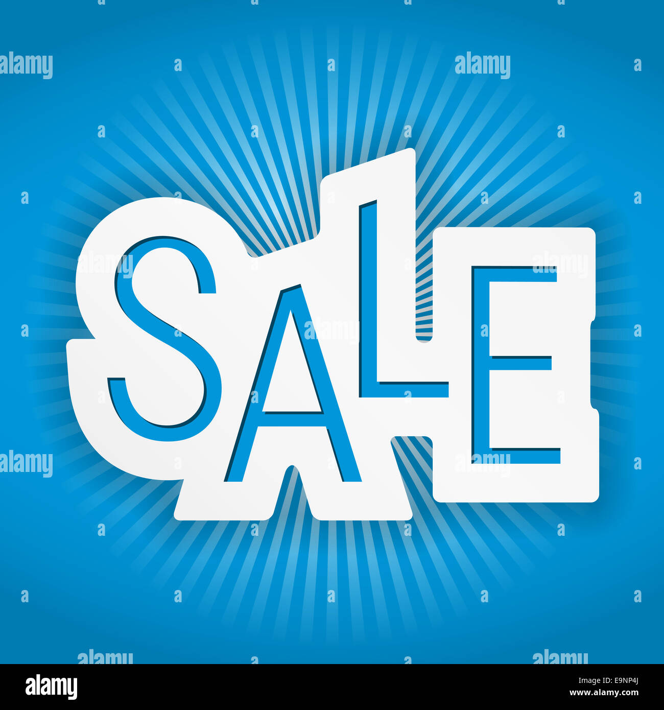 Blue sale banner Stock Photo - Alamy