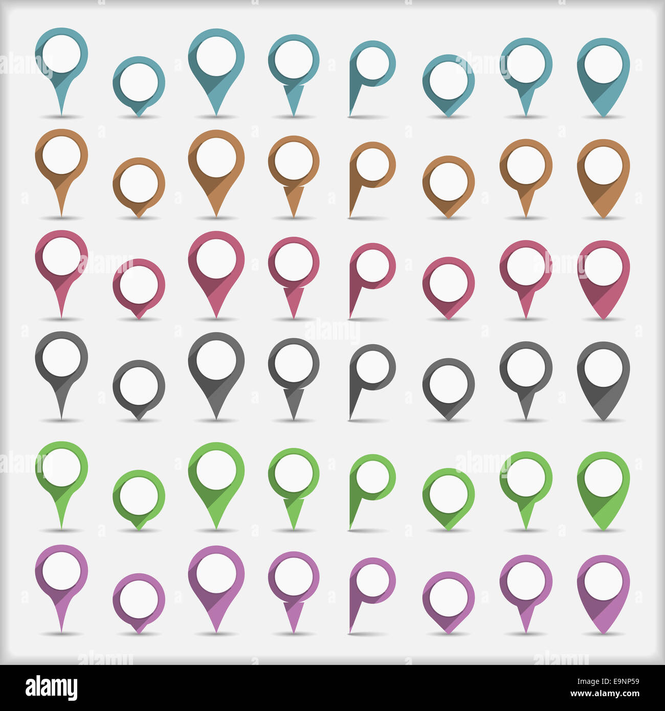 Flat map pins collection Stock Photo - Alamy