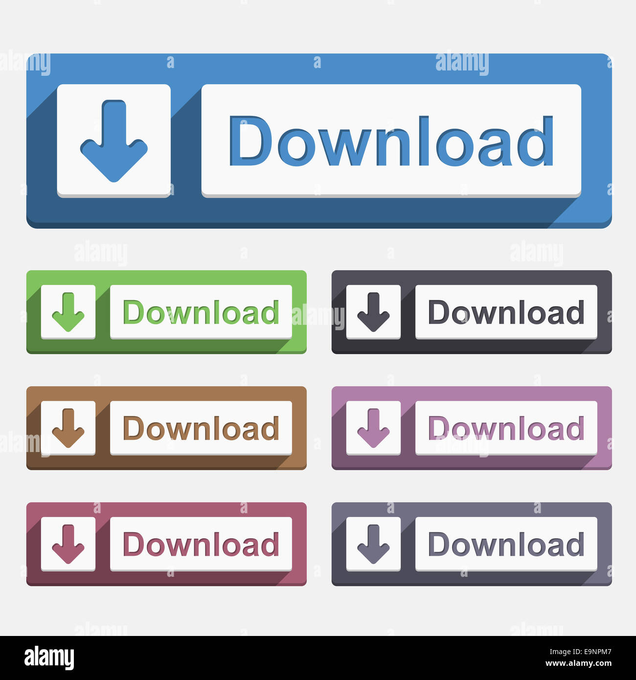 Download buttons, flat design Stock Photo - Alamy