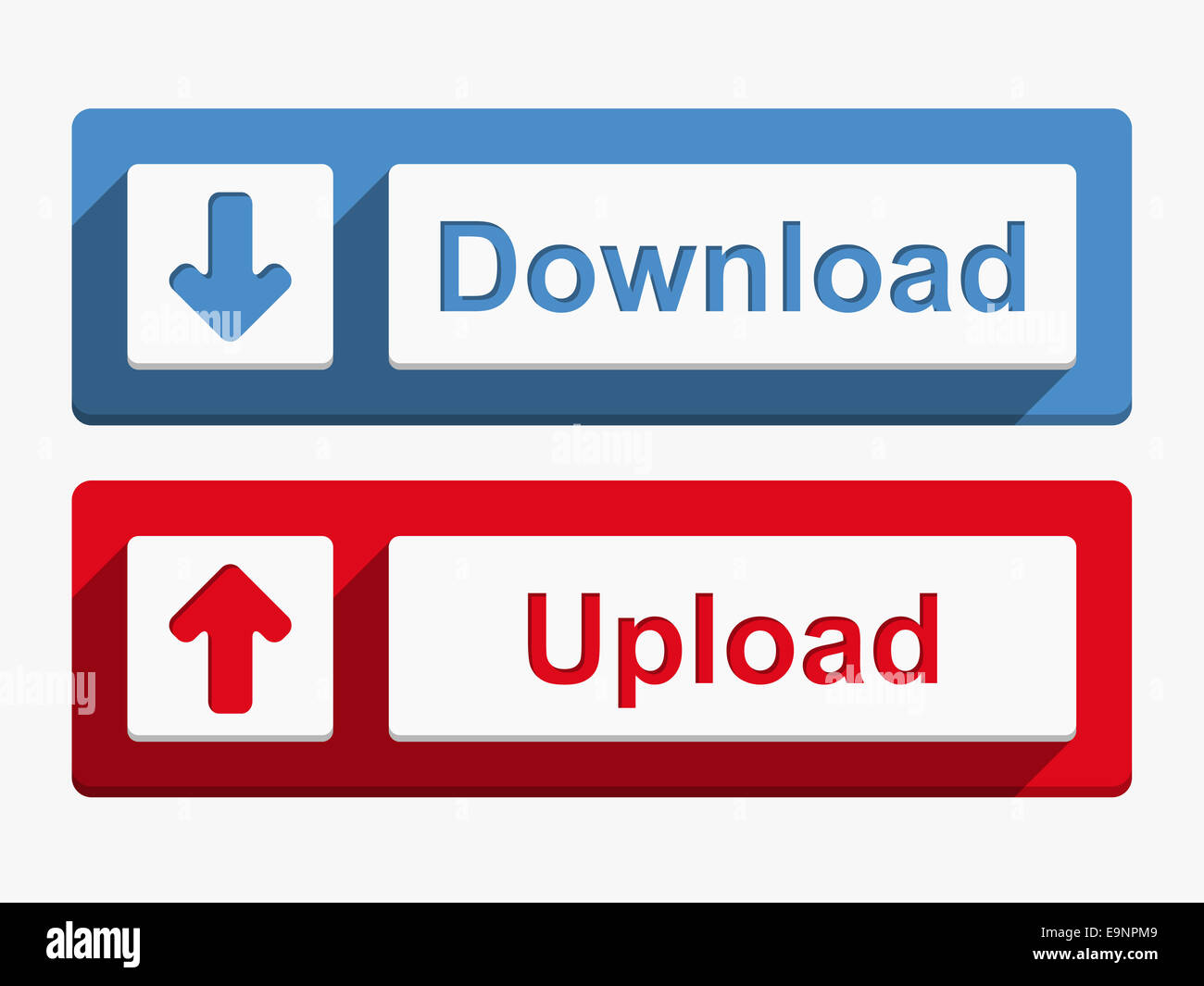 Download and upload buttons, flat design Stock Photo - Alamy
