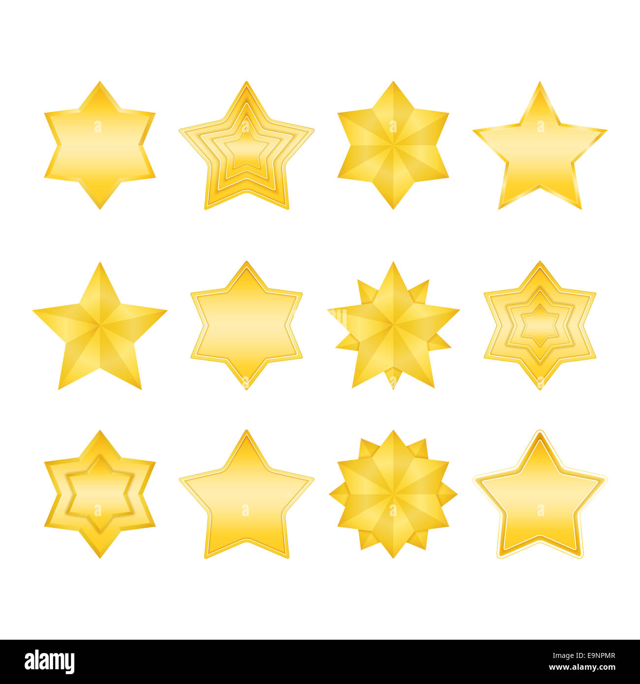 Golden stars collection Stock Photo - Alamy