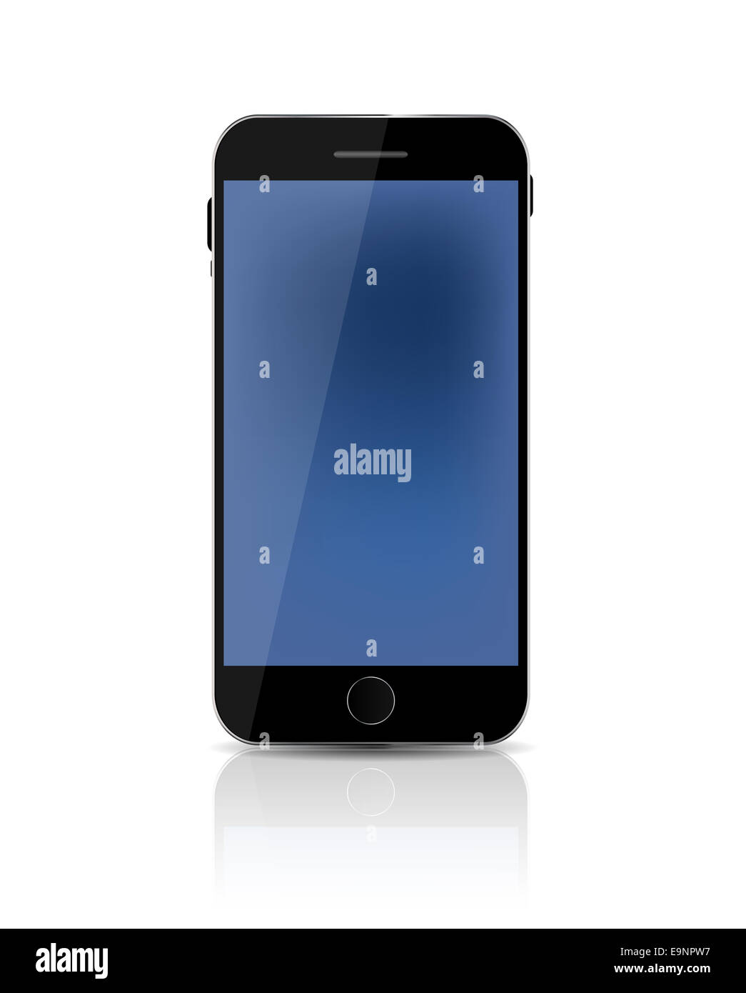 New Realistic Mobile Phone With Blue Screen. Vector Illustration Stock ...