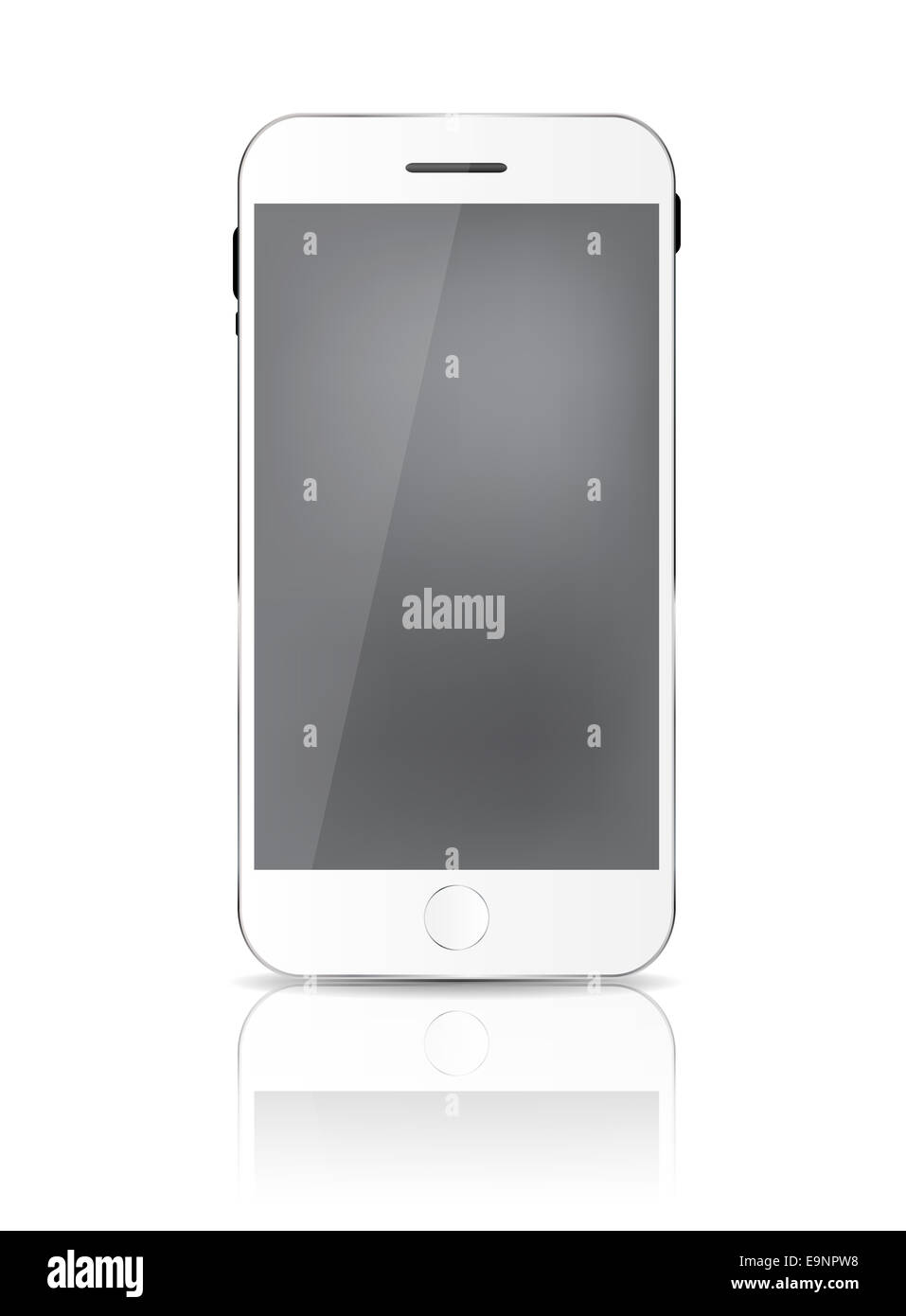 New Realistic Mobile Phone With Gray Screen. Vector Illustration Stock ...