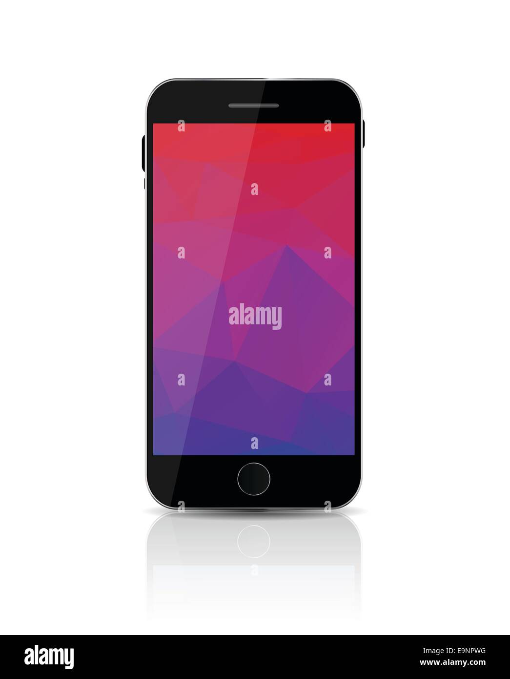 New Realistic Mobile Phone With Colorful Screen. Vector Illustra Stock ...