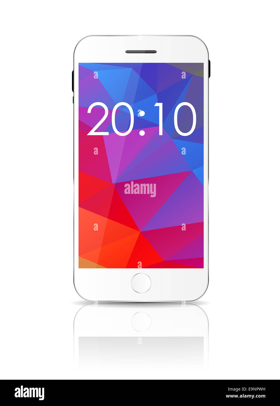 New Realistic Mobile Phone With Colorful Screen. Vector Illustra Stock ...