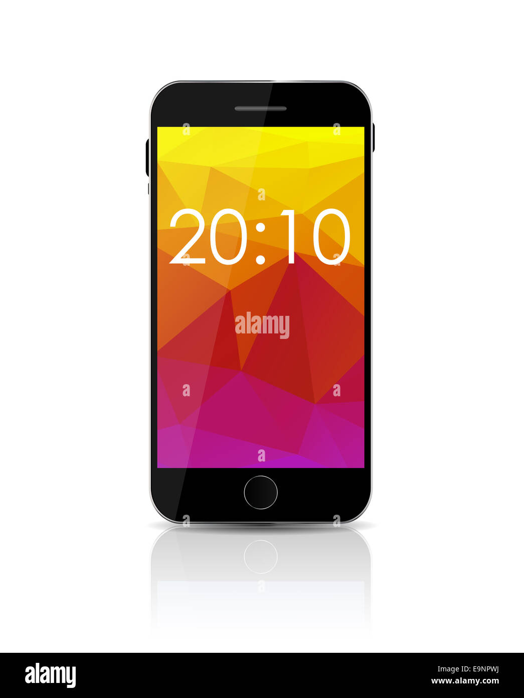 New Realistic Mobile Phone With Colorful Screen. Vector Illustra Stock ...