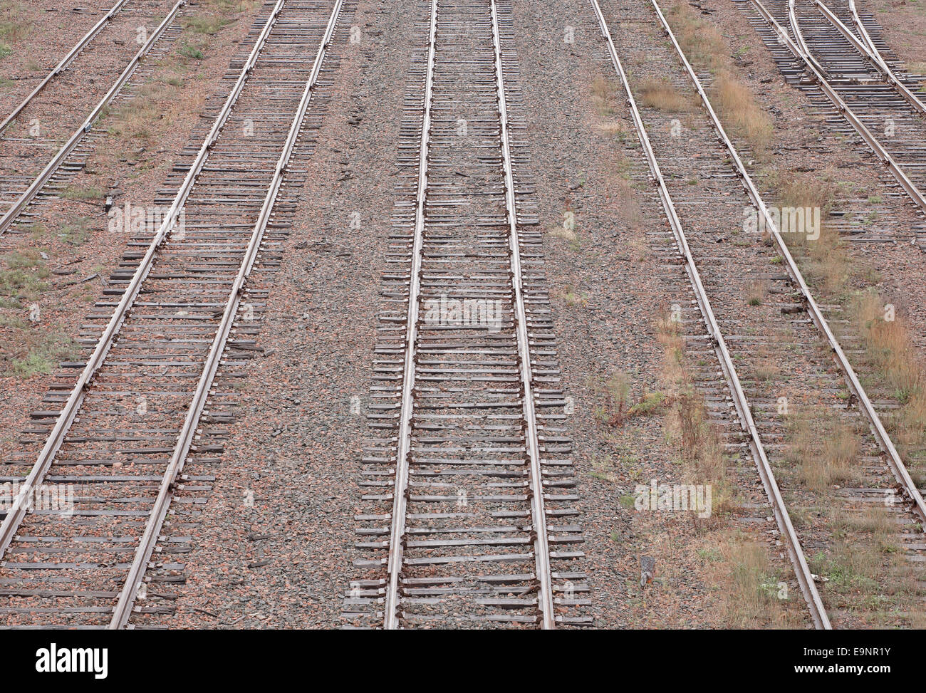Railway tracks from a high perspective Stock Photo - Alamy