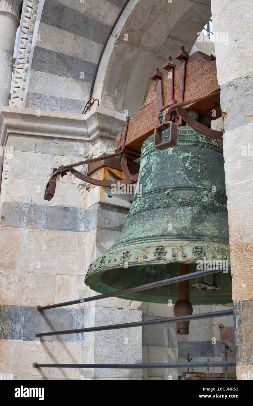 Bell in Leaning Tower of Pisa. Tuscany, Italy Stock Photo - Alamy
