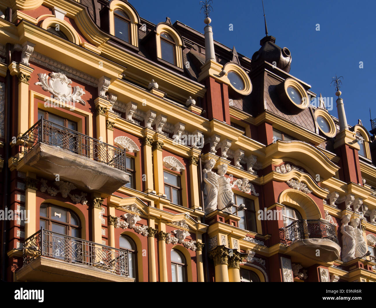 Old building in the neo-Renaissance style in Kiev. The hotel ...