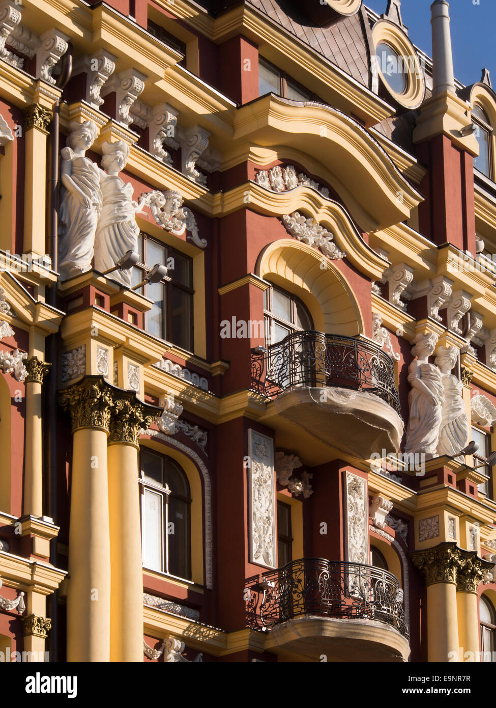 Old building in the neo-Renaissance style in Kiev. The hotel ...