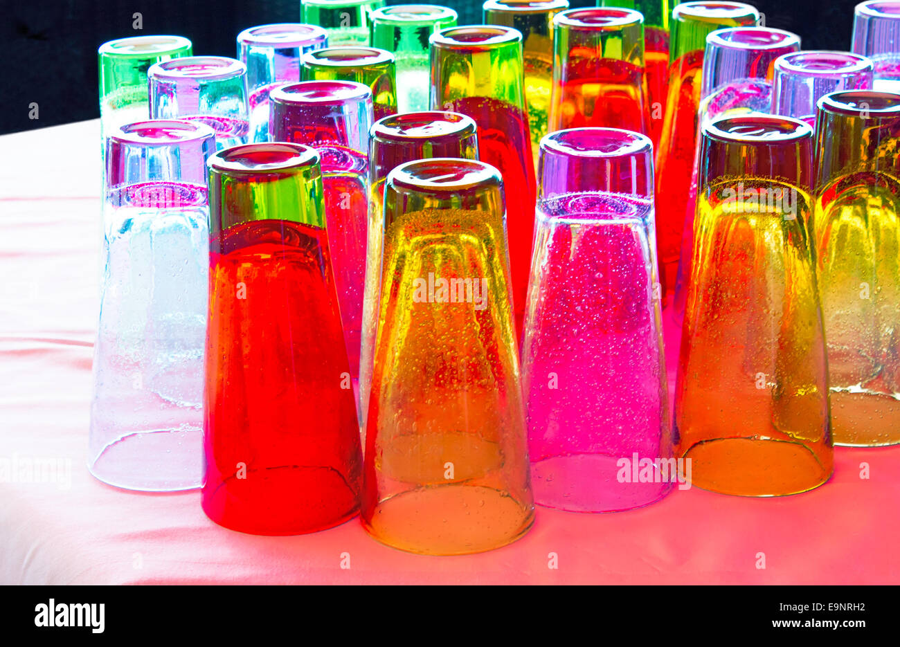 Beautiful colored glasses with the original invoice in the form of ...