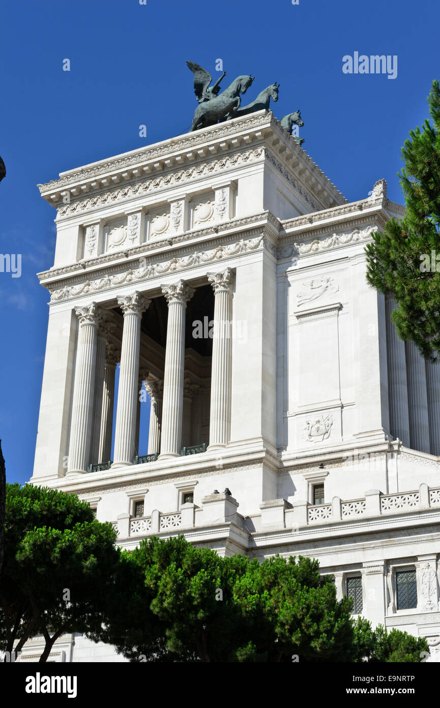The iconic Victor Emmanuel II white building with historical statues in ...