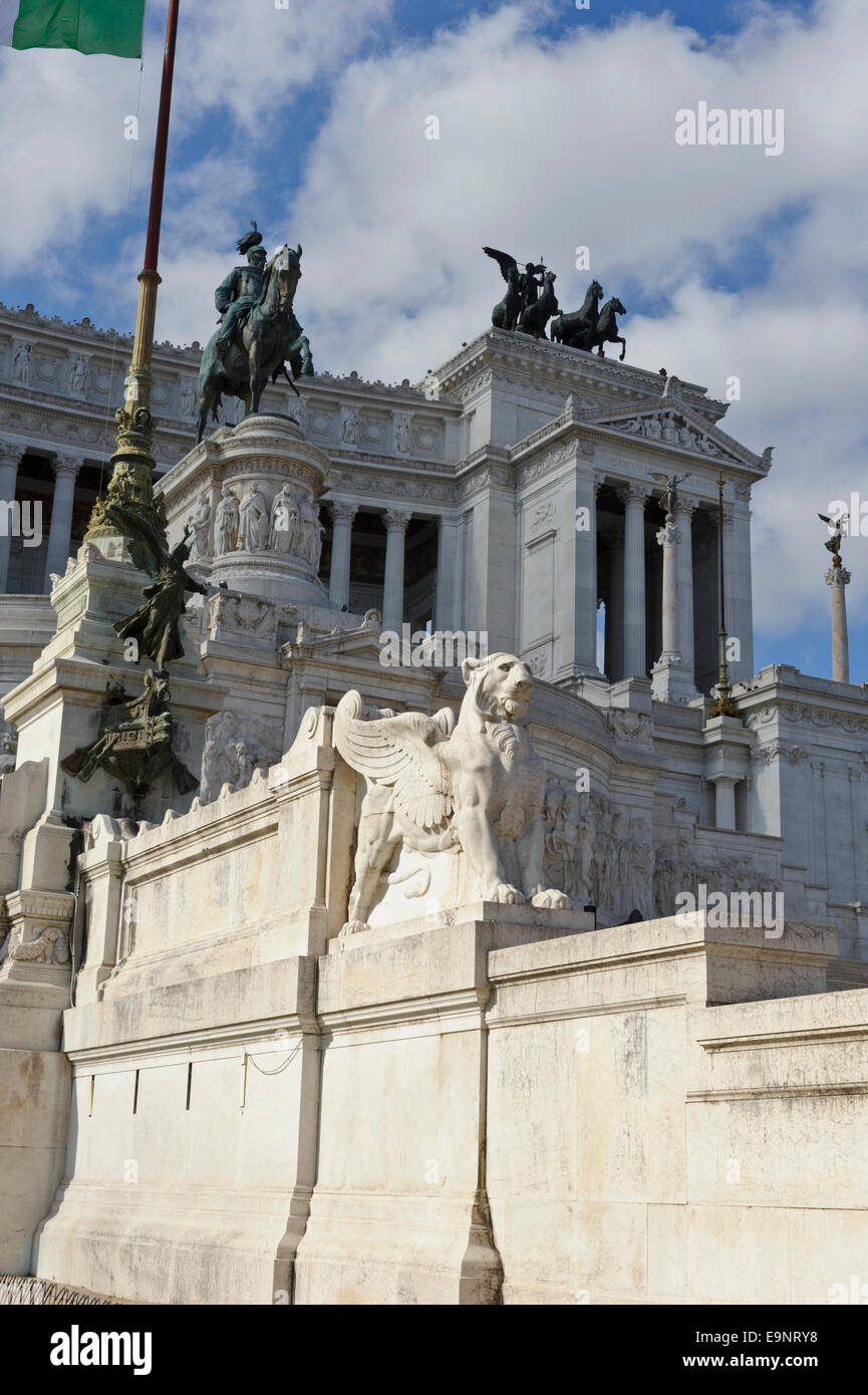 The iconic Victor Emmanuel II white building with historical statues in ...