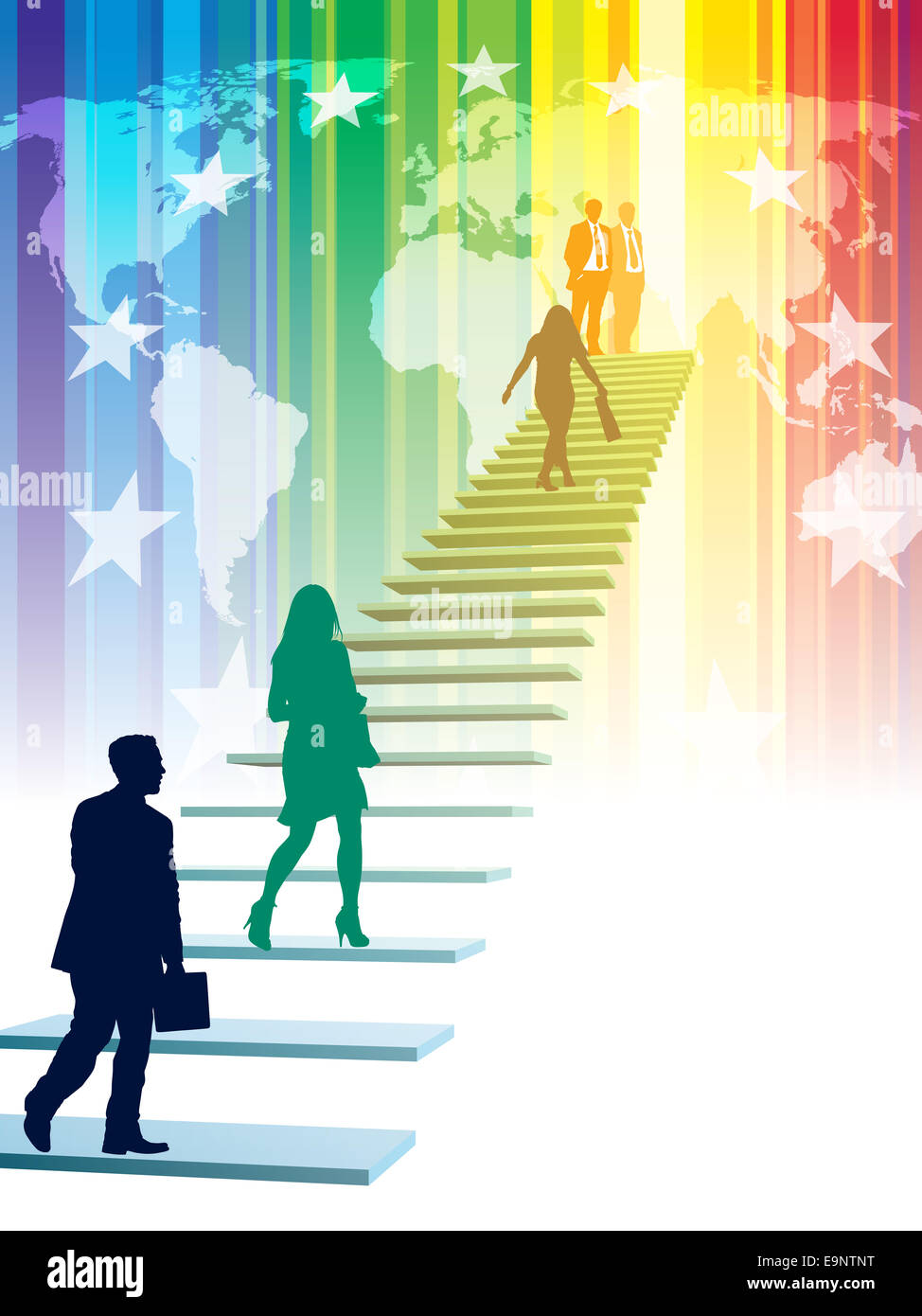 Successful businesspeople are going to take their high position Stock ...