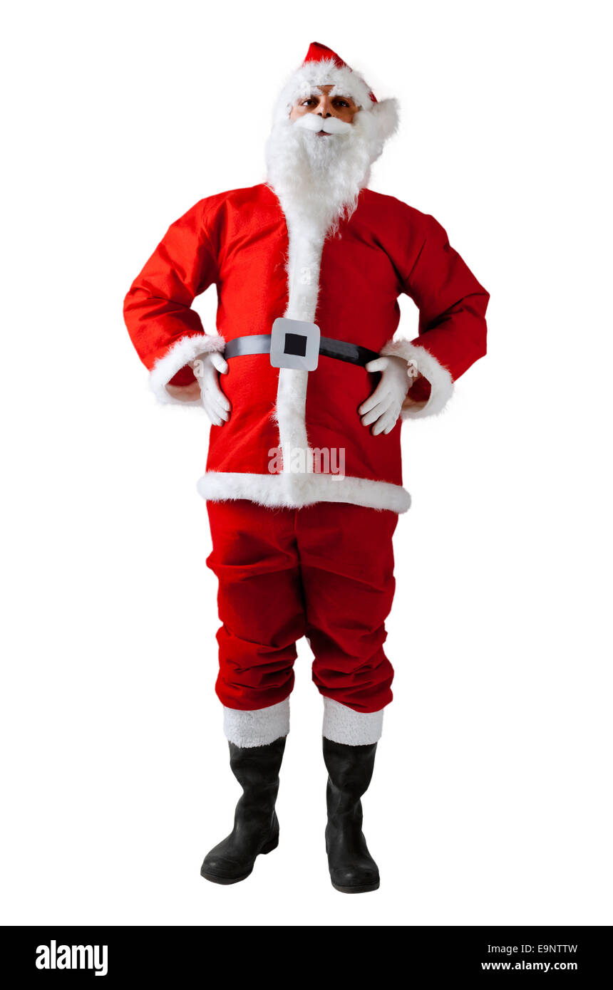 Isolated Santa Claus with hat on white background Stock Photo - Alamy