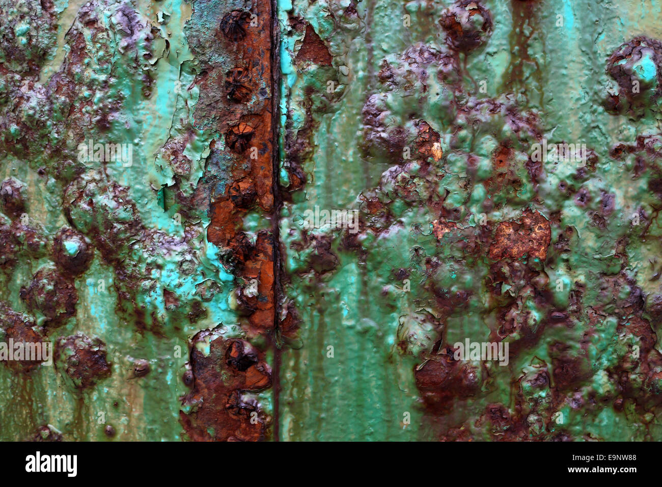 Texture details of an old rusty painted buoy - car park of the ...