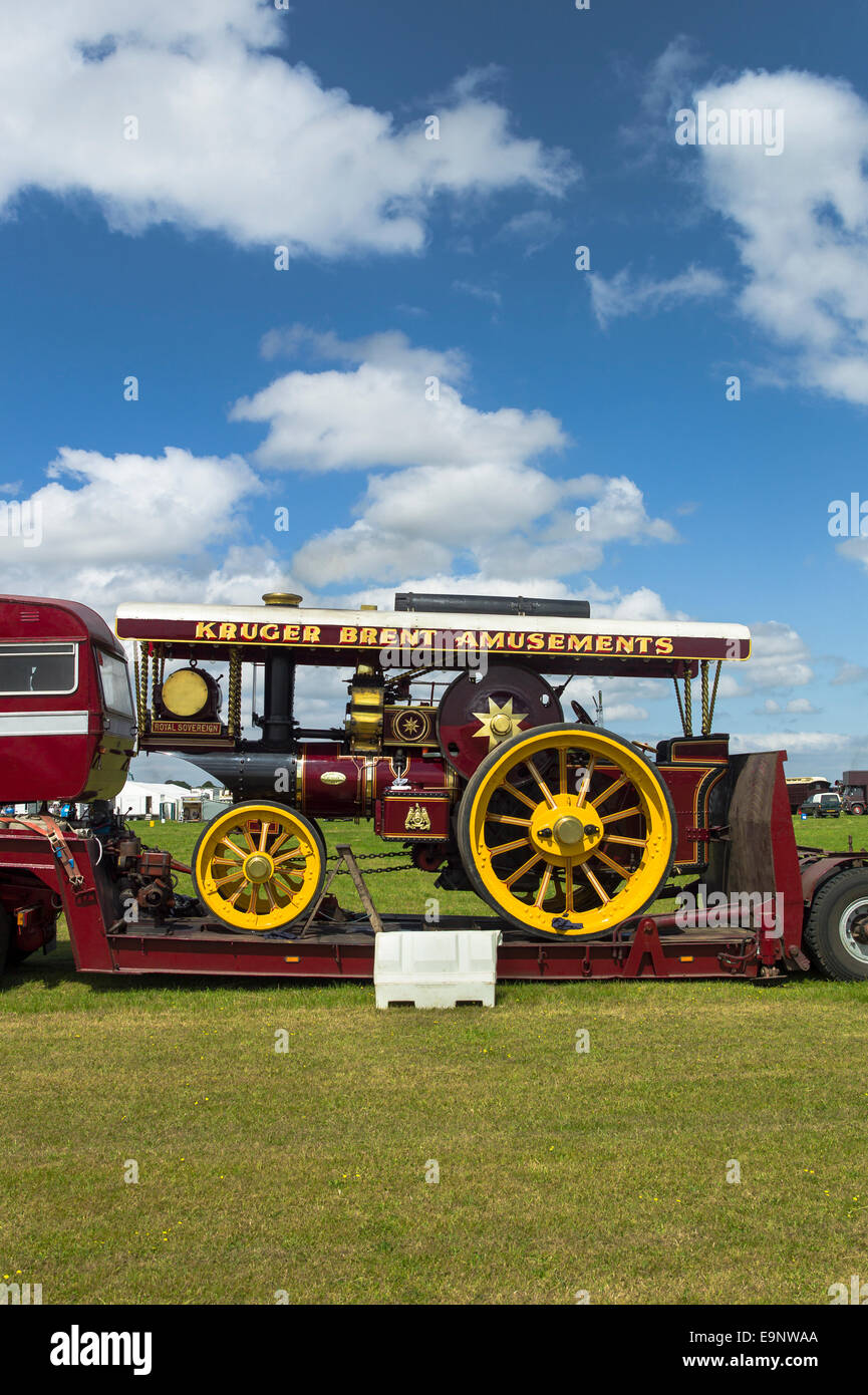 Delivery of a steam traction engine to an English show Stock Photo - Alamy