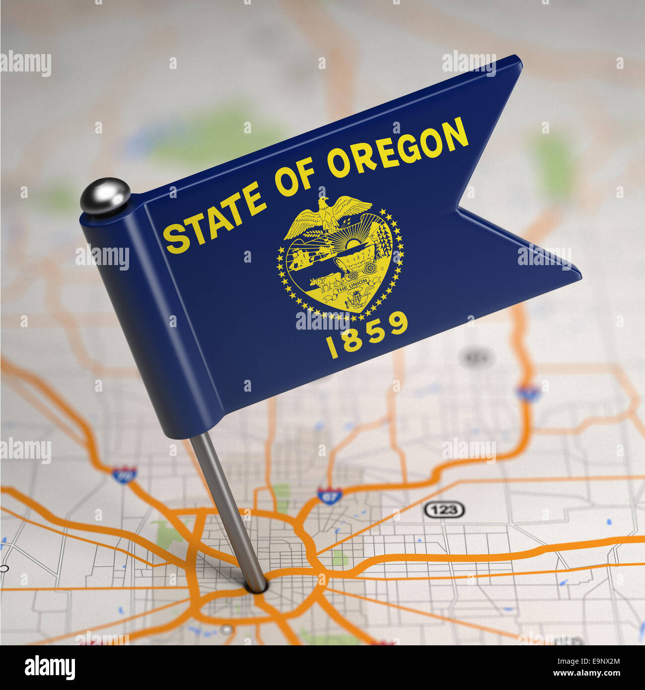 Oregon map usa hi-res stock photography and images - Alamy