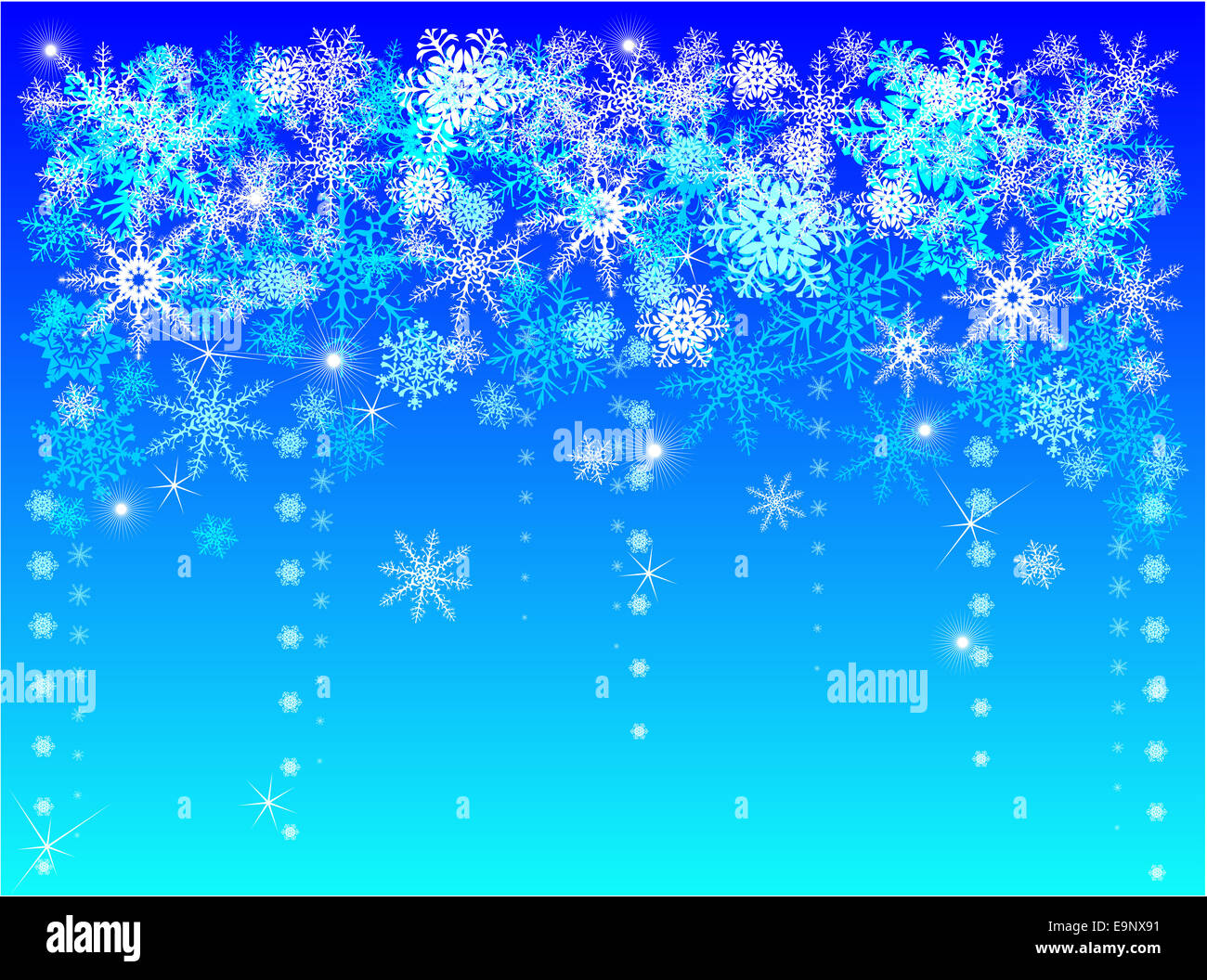 Blue and cyan snowflakes vector background Stock Photo - Alamy