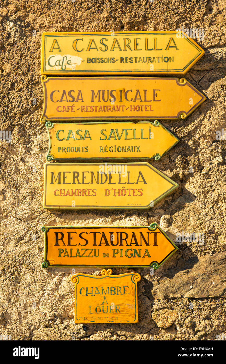 Old village in northern Corsica, Pigna, Corsica, Europe Stock Photo - Alamy