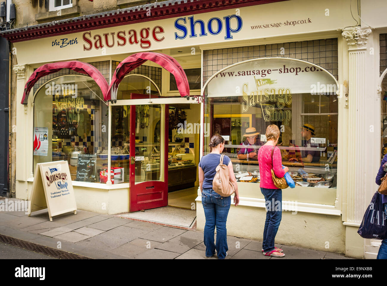 Bath Sausage Shop UK Stock Photo - Alamy