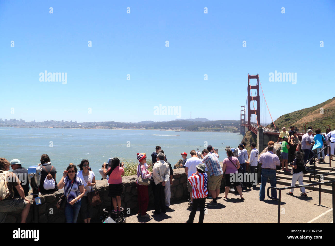 Lookout at Golden Gate Bridge, San Francisco, California, USA Stock ...