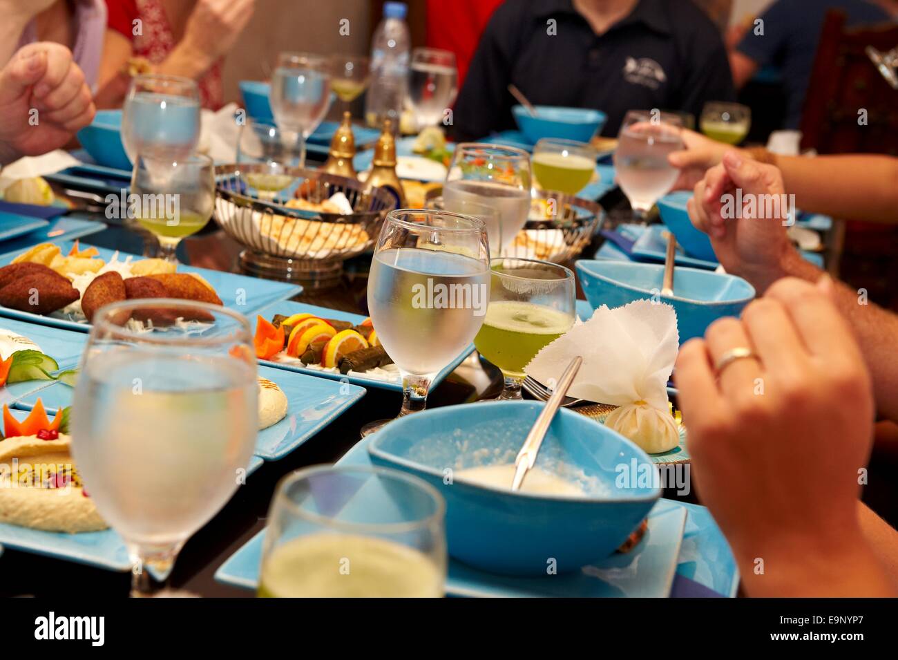 Traditional lunch served for tourist in restaurant Bastakiah Nights in ...