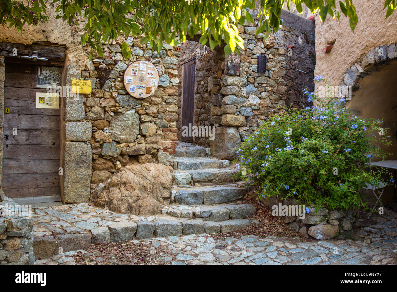 Old village in northern Corsica, Pigna, Corsica, Europe Stock Photo - Alamy