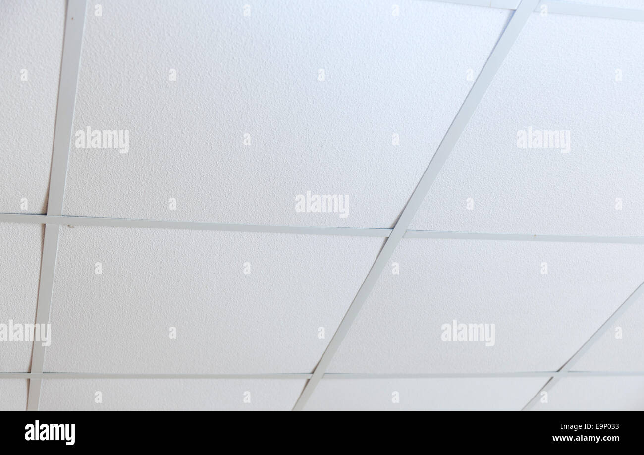 Texture of white panels for suspended ceiling Stock Photo - Alamy