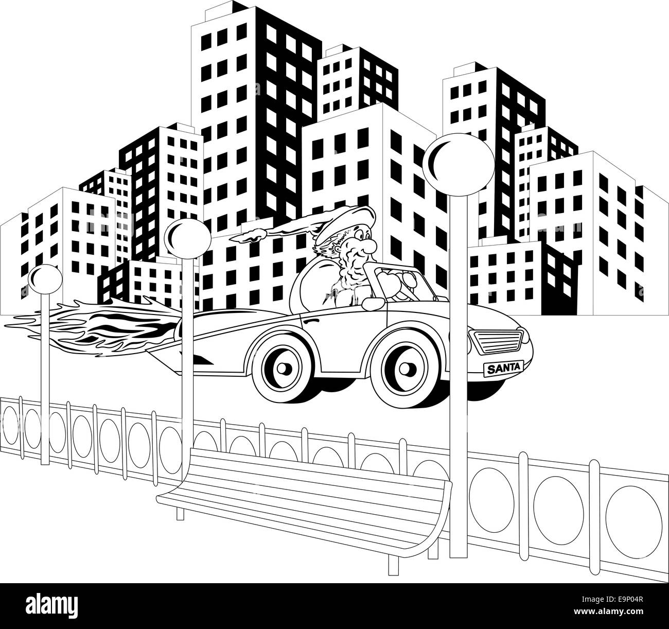 Car winter fun Black and White Stock Photos & Images - Alamy