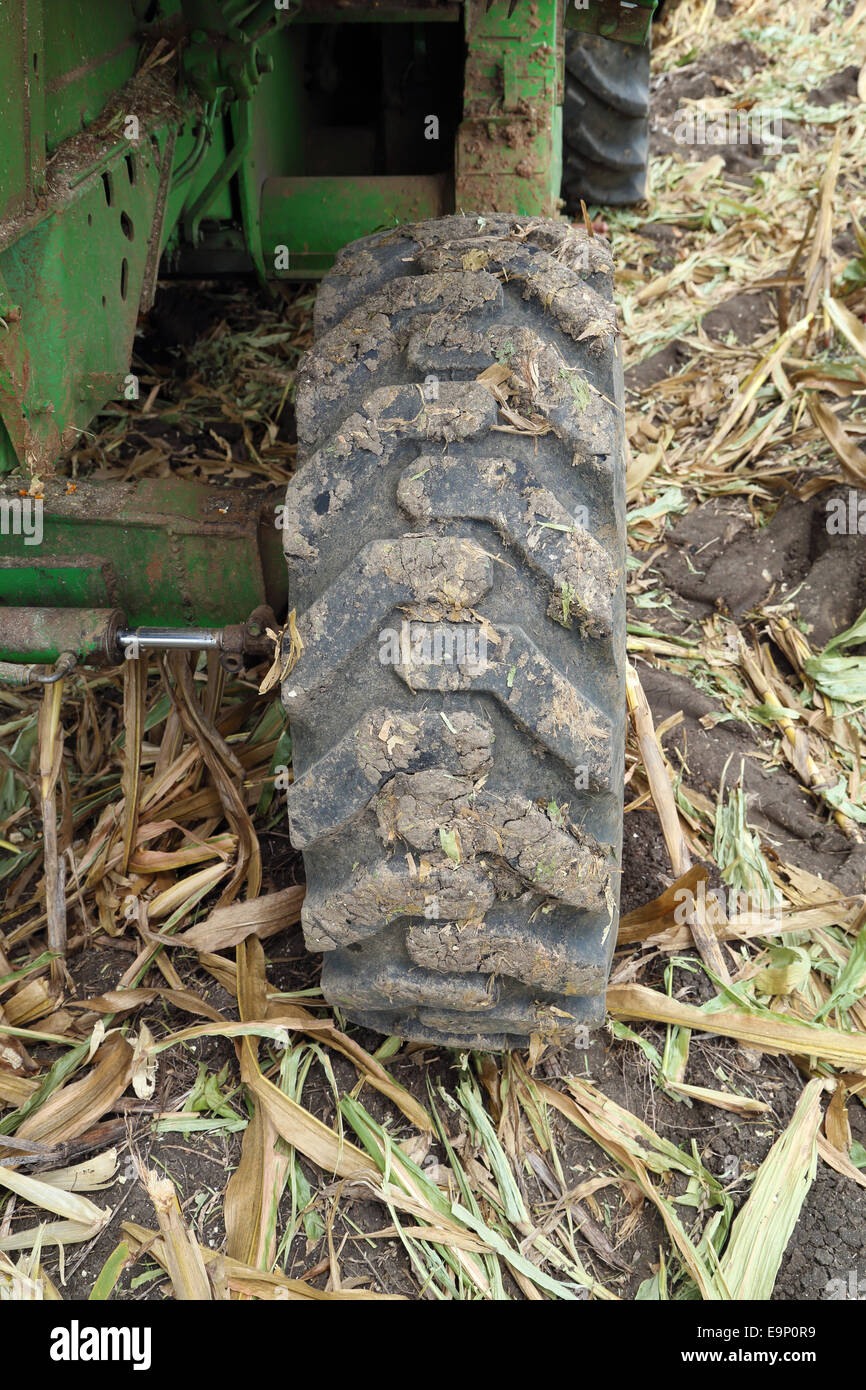 Large rear solid rubber tractor wheel Stock Photo - Alamy